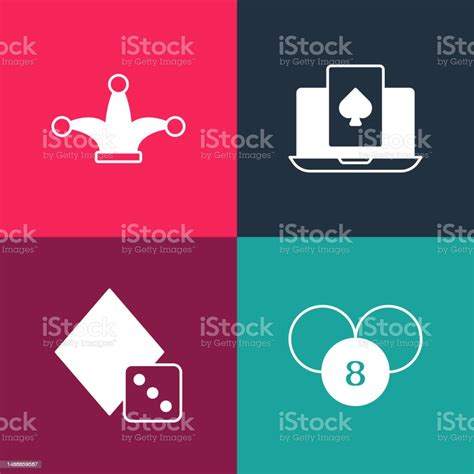 빙고 카드 게임 주사위 온라인 포커 테이블 게임 및 조커 게임 아이콘에 팝 아트 복권 공을 설정합니다 벡터 어릿광대 바보에 대한 스톡 벡터 아트 및 기타 이미지 Istock