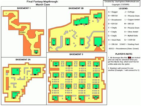Ffi Marsh Cave Map  Starfighters76 Neoseeker Walkthroughs