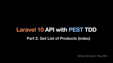Laravel 10 Api With Pest Tdd Part 2 Get List Of Products Index Youtube