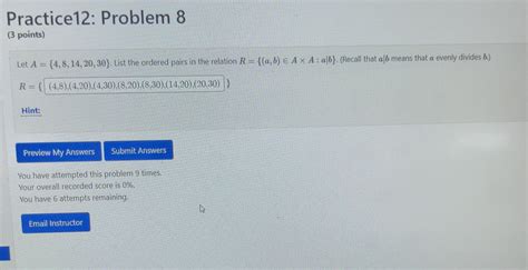 solved practice 12 problem 8 3 points let