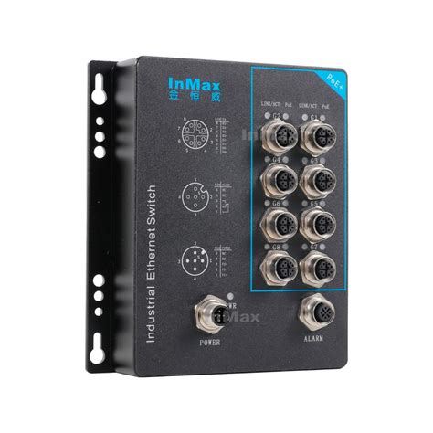 Inmax 8 Port X Code Gigabit Poe Switch Ip67 Waterproof M12 Railway Industrial Switch Ethernet