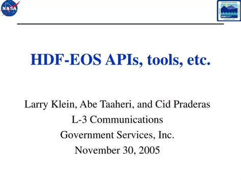 Ppt Hdf Eos Apis Tools Etc Powerpoint Presentation Free Download Id4808610