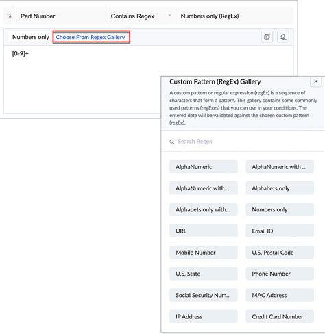 Regex In Layout And Validation Rules