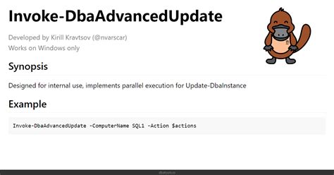 Dbatools Docs Invoke Dbaadvancedupdate Dbatools Docs Invoke Dbaadvancedupdate
