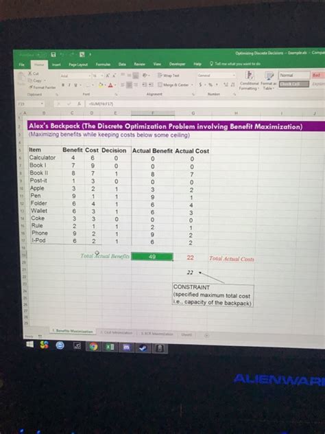 Solved Question 2 Discrete Variable Optimization