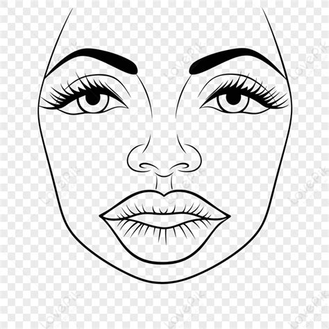 흰색 개요 스케치에 고립 된 여자의 얼굴의 검은 선 그리기 벡터 두꺼운 선 라인 아트 Png 일러스트 무료 다운로드 Lovepik