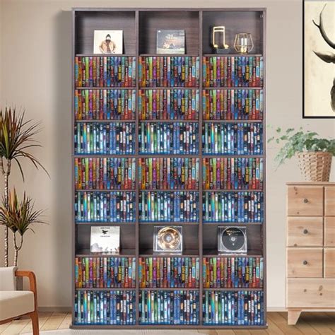Vevor Media Storage Cabinet 9 Layer Dvd Shelf Holds 756 Cds