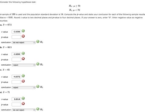 Solved Consider The Following Hypothesis Test