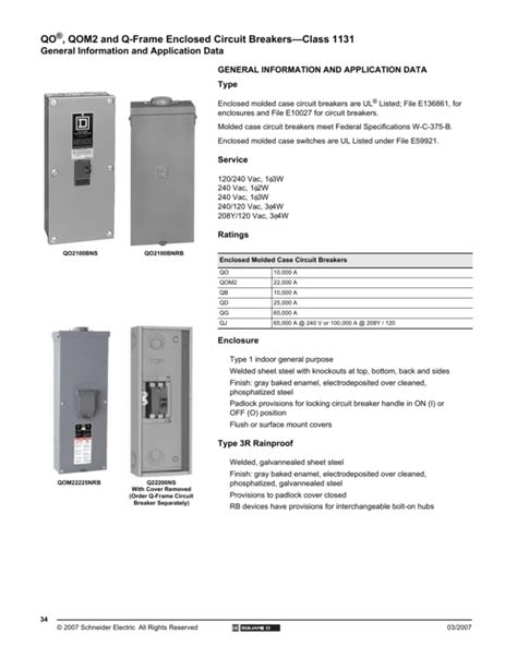 Qo Qom2 And Q Frame Enclosed Circuit Breakers—class 1131