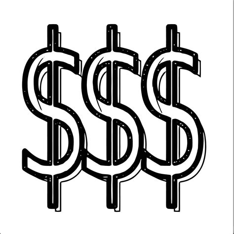 Printable Money Coloring Page