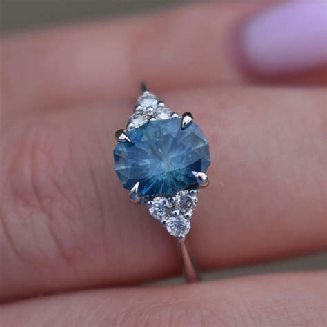 Sky Blue Montana Sapphire Ring 14k White Goldmontana Sapphire Engagement Ringoval Sapphire
