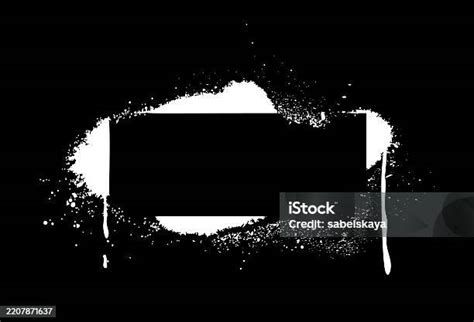 그런 지 스텐실 프레임과 그래피티 스프레이 페인트 테두리 잉크 튄 자국과 물방울 벡터 흰색 스프레이 사각형 거리 예술에 대한 스톡 벡터 아트 및 기타 이미지 Istock