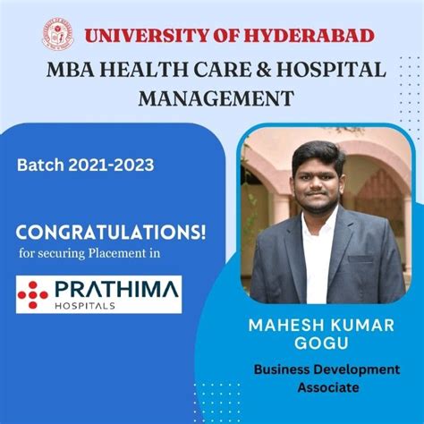 Mba Healthcare And Hospital Management Sms Uoh Posted On Linkedin