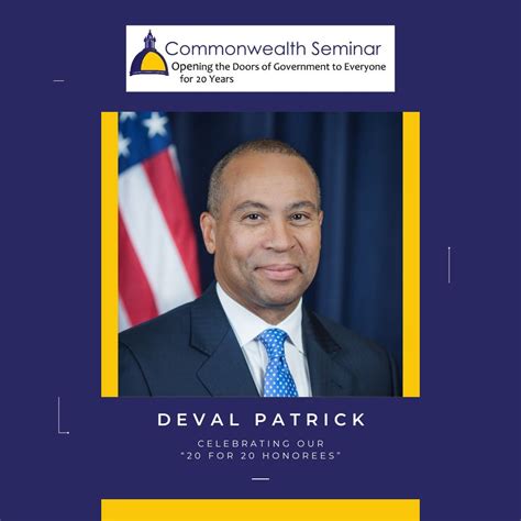 Commonwealth Seminar On Linkedin 🎉meet The 20 For 20 Honorees Deval Patrick Is A Distinguished