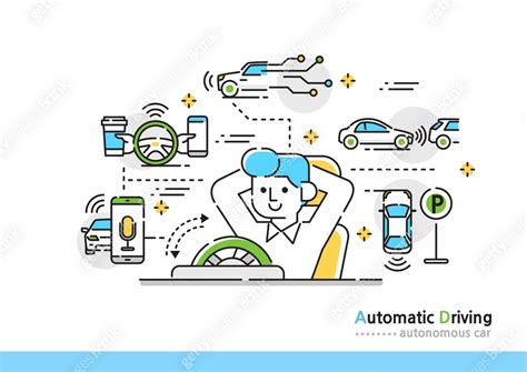 아이콘 아이콘세트 아이콘 라인아이콘 라인아트 일러스트기법 벡터 일러스트 무인자동차 자동차 자동차 운전 기술 과학과기술 인공지능 이미지