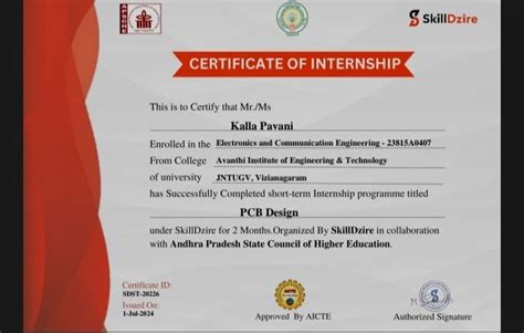 Kalla Pavani On Linkedin Skilldrive Pcb Internship