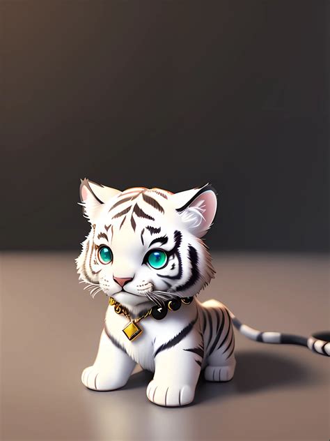테이블 위에 하얀 호랑이 장난감이 놓여 있어요 Seaart Ai