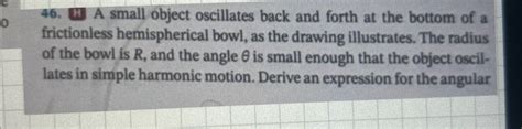 solved h a small object oscillates back and forth at the