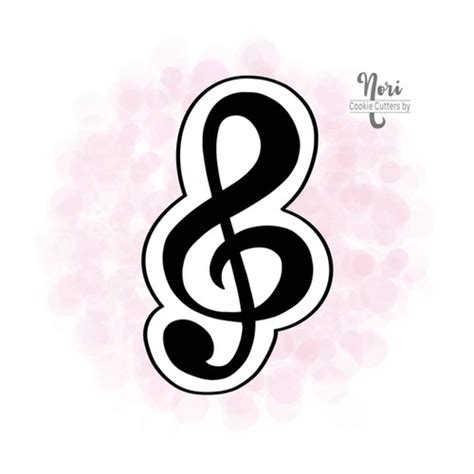 Treble Clef Cookie Cutter And Optional Stencil Cn1158 Cc By Nori