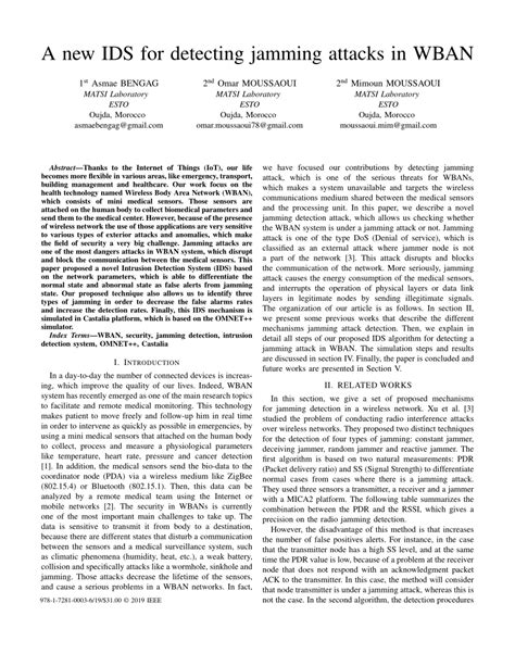 Pdf A New Ids For Detecting Jamming Attacks In Wban