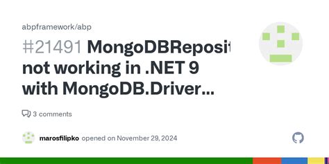 Mongodbrepository Not Working In Net 9 With Mongodbdriver 300 · Issue 21491