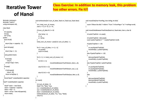 Solved Iterative Tower Of Hanoi Class Exercise In Addition