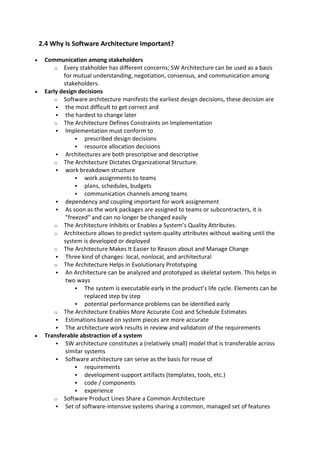 Software Architecture Unit 1 Notes DOCX