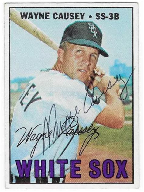 Wayne Causey 1967 Topps Autographié Signé 286 Chicago White Sox Eur 4