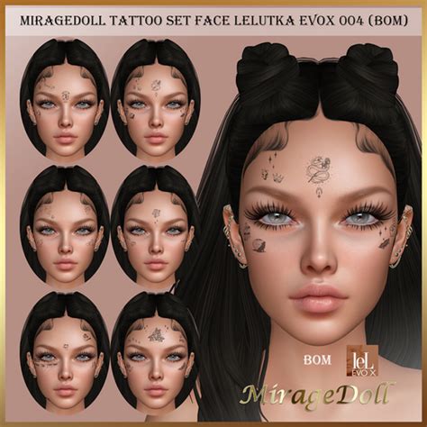 Second Life Marketplace Miragedoll Tattoo Set Face Lelutka Evox 004 Bom