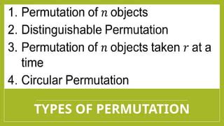 Permutation Of N Objects Taken R At A Time And Samplespptx
