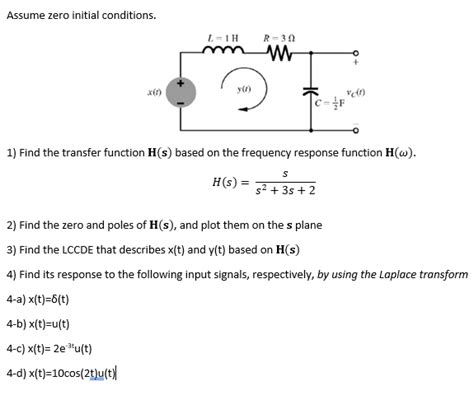 Solved Assume Zero Initial Conditions Ya Vc C F Xt 1