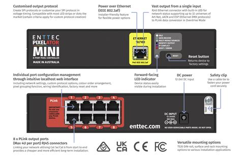 Pixelator Mini Ethernet To SPI Pixel Converter For LED Control ENTTEC