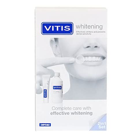Dentaid Vitis комплект Whitening вода за уста 500ml паста за зъби 100ml Subra