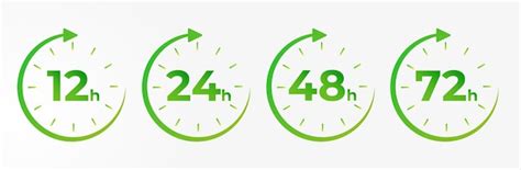 Premium Vector 12 24 48 72 Hours Clock Arrow