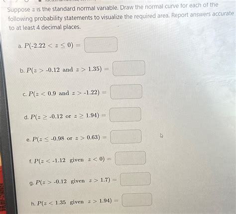 Solved Suppose Z ﻿is The Standard Normal Variable Draw The