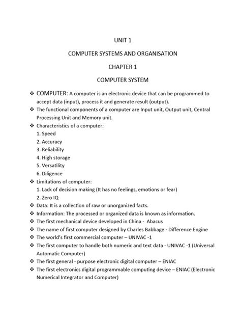 Unit 1 Part 1 Cs Pdf Computer Data Storage Random Access Memory