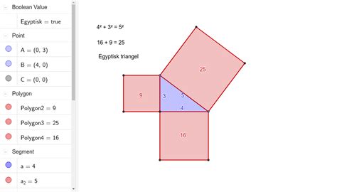 Pythagoras Sats GeoGebra