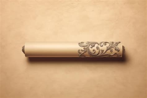 Premium Ai Image Scroll On Beige Background Generative Ai