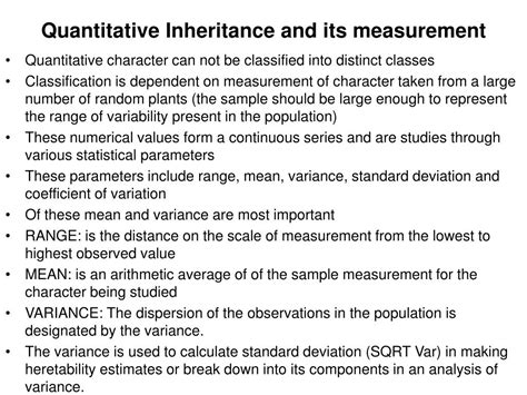 Ppt 4 Quantitative Inheritance In Plant Breeding Powerpoint