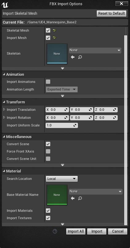 unable to import ue4 base model from blender fbx ue4 4 19 8 r