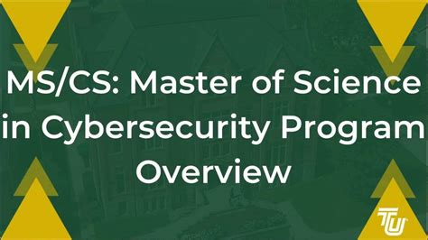 Ms Cs Master Of Science In Cybersecurity Program Overview Youtube