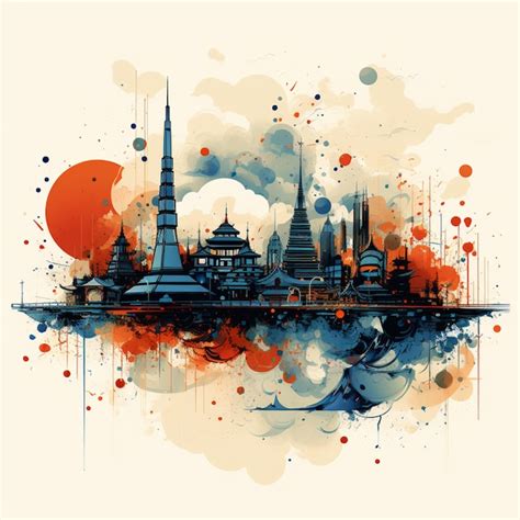 Premium Ai Image Abstract City Skyline