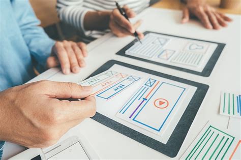 Premium Photo Creative Web Designer Planning Application And
