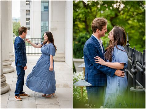 Bella And Briggs Soft Blue Downtown Engagement Session Joel And