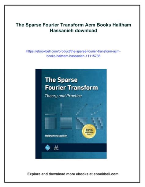 The Sparse Fourier Transform Acm Books Haitham Hassanieh Pdf
