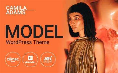 Camila Adams Vivid And Responsive Male Model Website Wordpress Theme Model Website Male