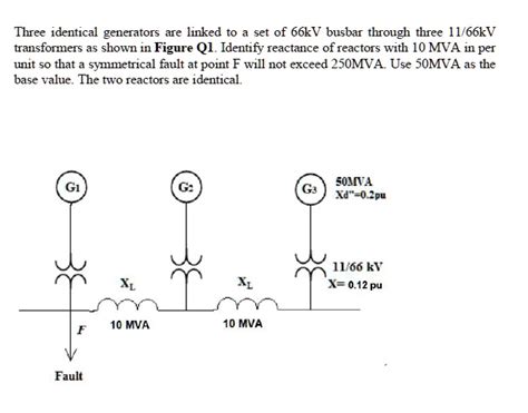 Three Identical Generators Are Linked To A Set Of 66kV Busbar Through Three 11 66kV Transformers