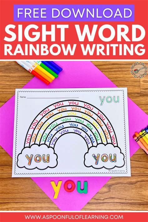 Rainbow Words Free Printable