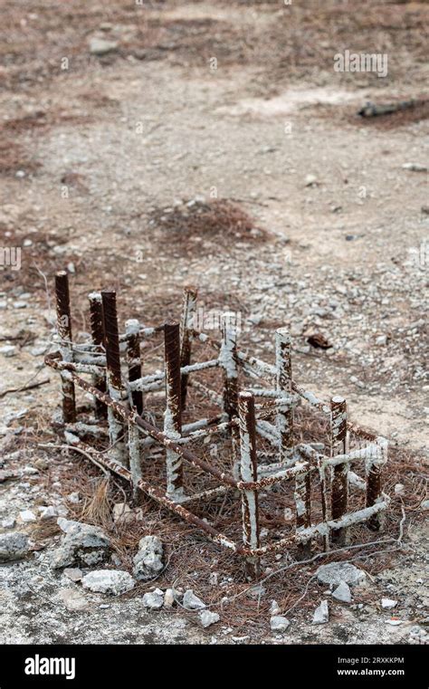 Reinforcement Bars On A Building Site Rebar Block For Concrete Base Concrete Reinforcing Bars