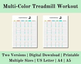 Mens Treadmill Workout Treadmill Log Treadmill Tracker Fitness Tracker Exercise Tracker